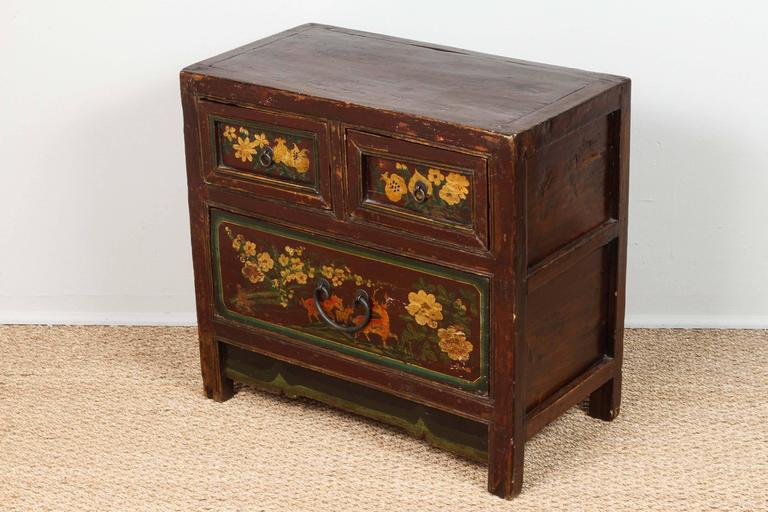 Chinese Painted Chest Drawers For Sale at 1stDibs