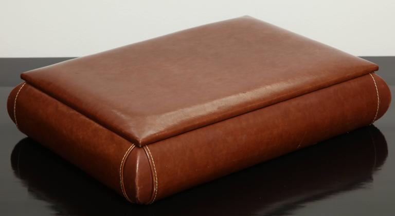 Contemporary Leather Box, Fitted Interior at 1stDibs