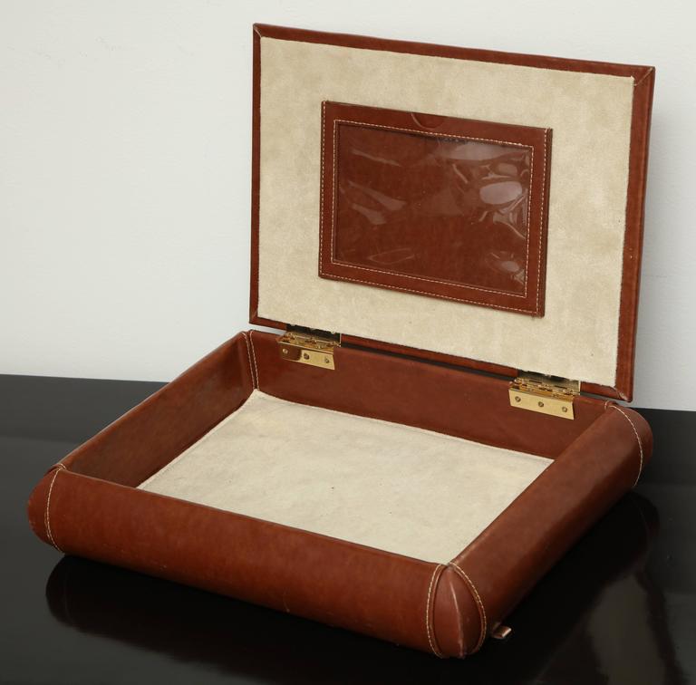 Contemporary Leather Box, Fitted Interior at 1stDibs