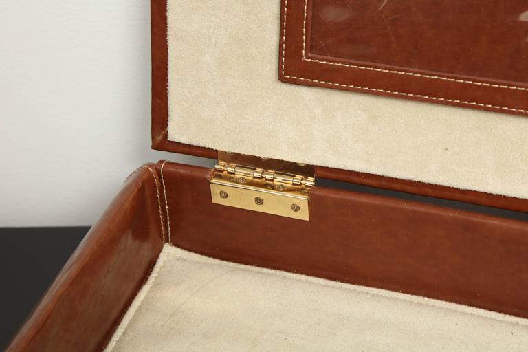 Contemporary Leather Box, Fitted Interior at 1stDibs