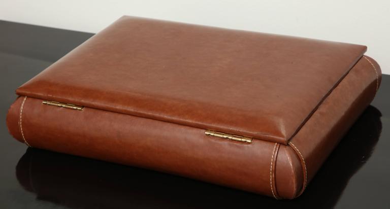 Contemporary Leather Box, Fitted Interior at 1stDibs