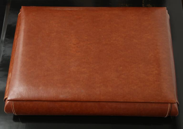 Contemporary Leather Box, Fitted Interior at 1stDibs
