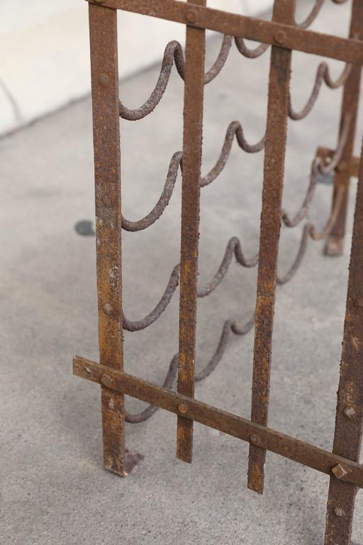 Antique French Standing Iron Wine Rack with Lockable Working Door at ...