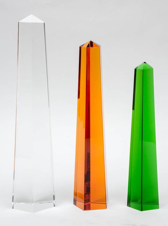 Decorative Set of Three Murano Glass Obelisks at 1stDibs