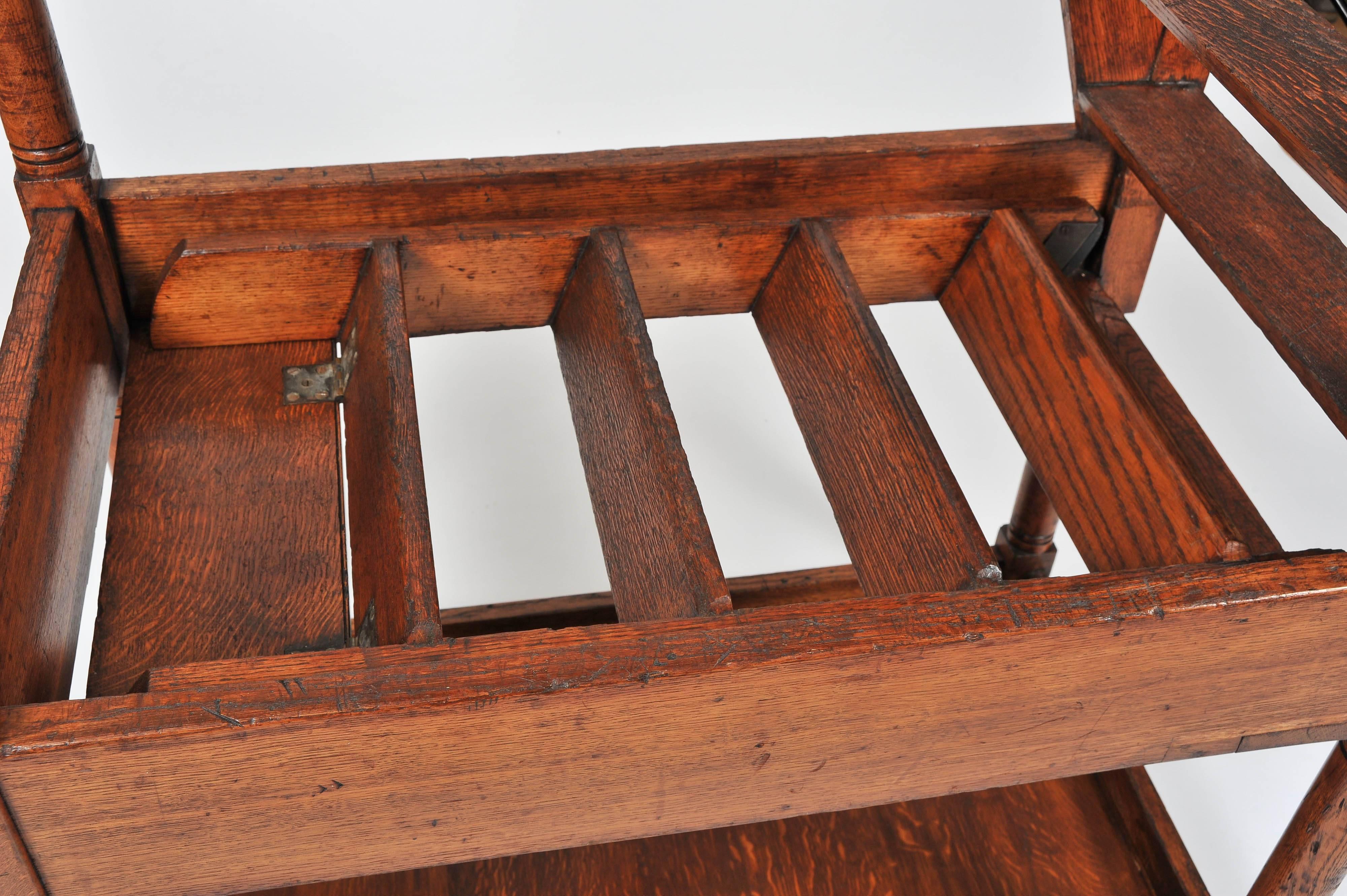 Superb 19th Century Large Oak Library Steps For Sale at 1stDibs ...