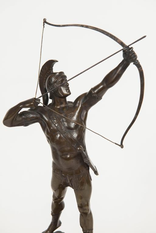 Classical Bronze Figure of a Trojan Archer by PH. E. Hamburger, circa ...