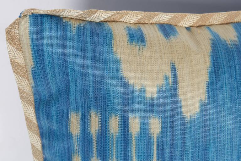 A Newly Made Lumbar Cushion in Vintage Ikat Fabric For Sale at 1stDibs