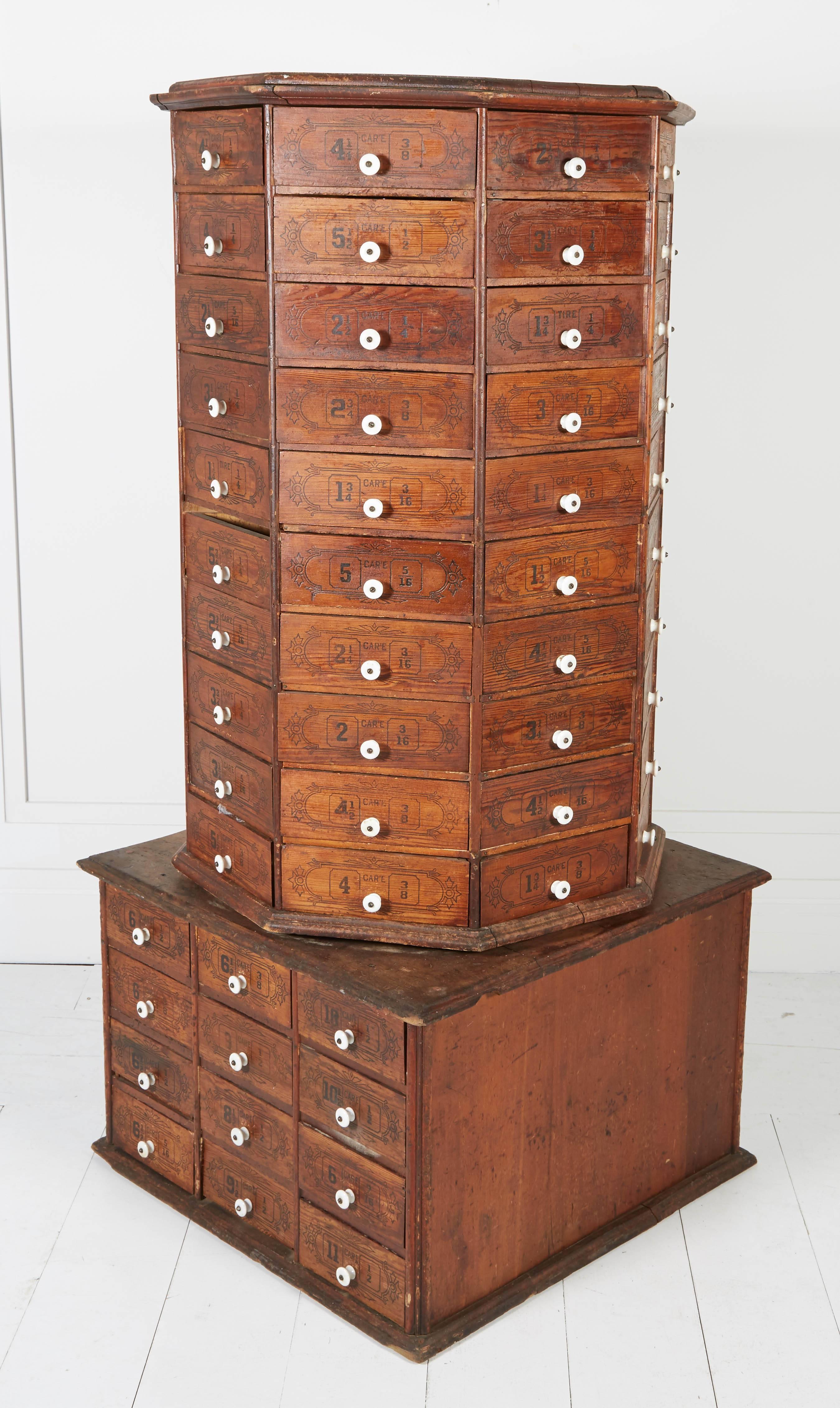 Rotating Octagon Shaped Display Cabinet with Drawer Base For Sale at ...