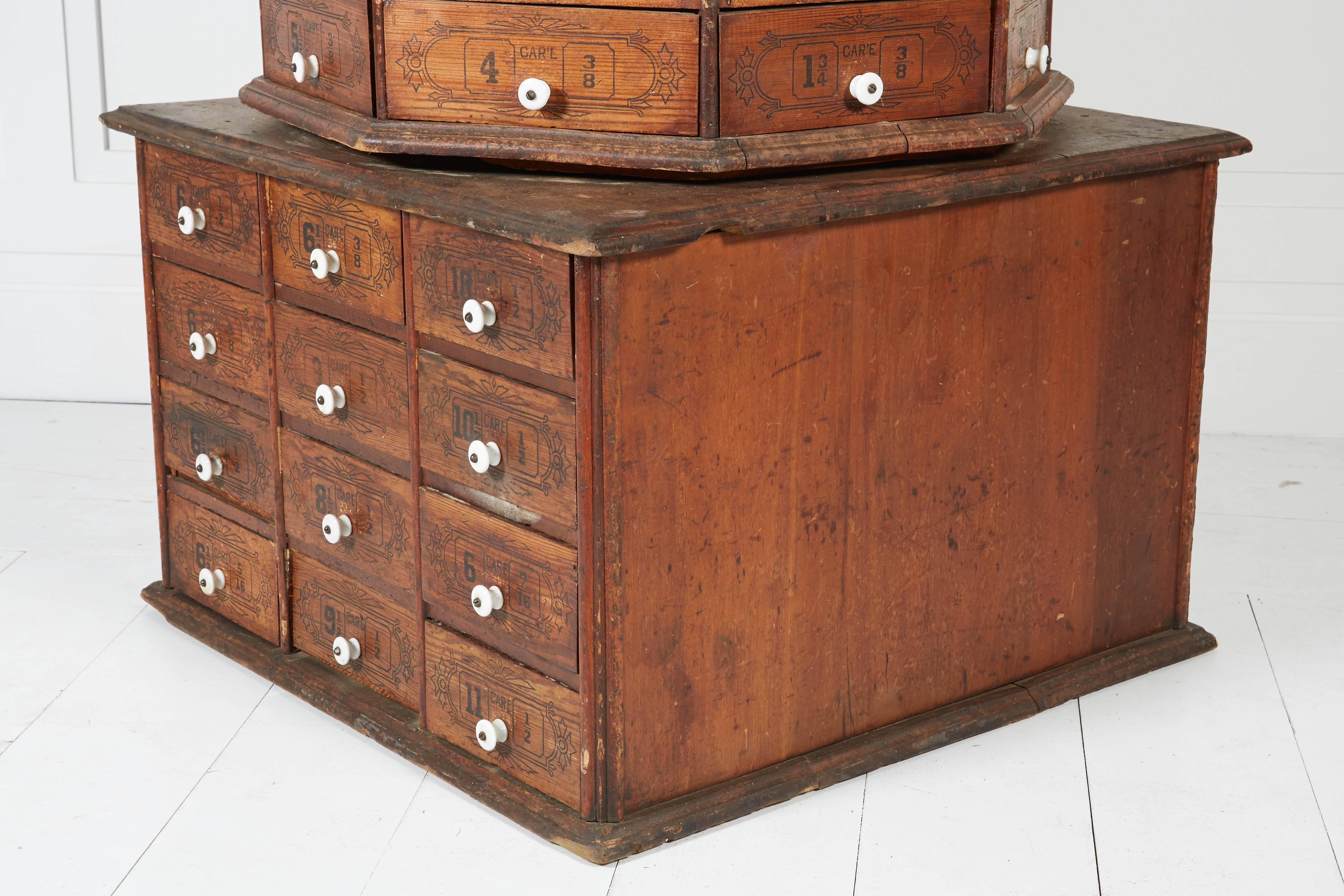 Rotating Octagon Shaped Display Cabinet with Drawer Base For Sale at ...