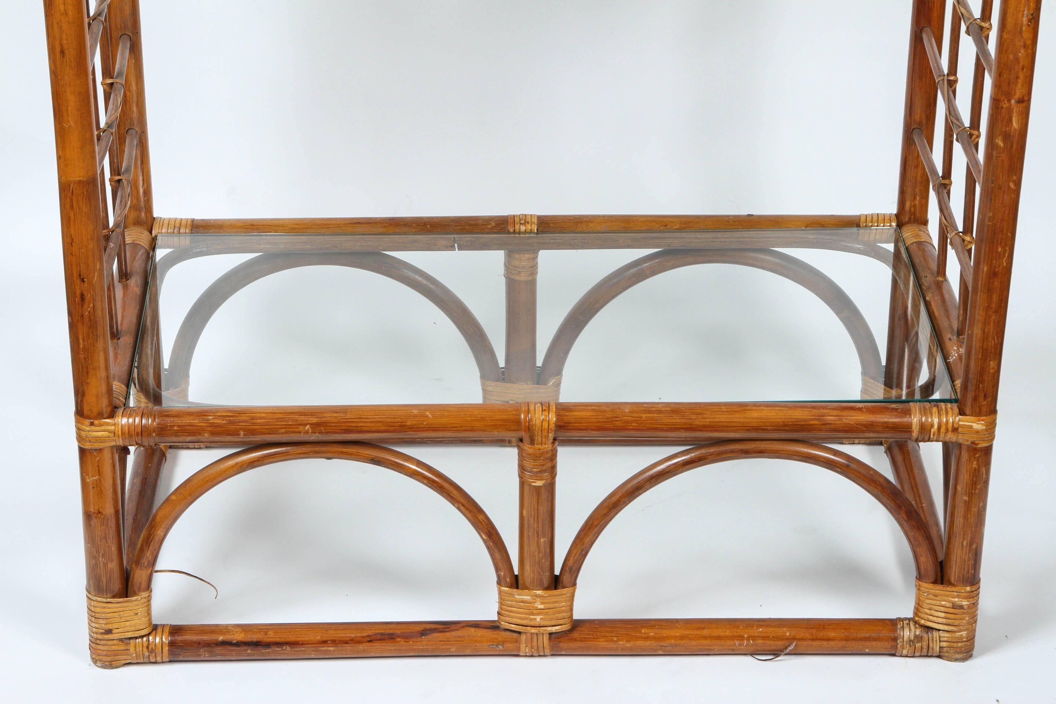 Vintage Rattan Standing Shelf at 1stDibs | vintage rattan shelf, rattan ...