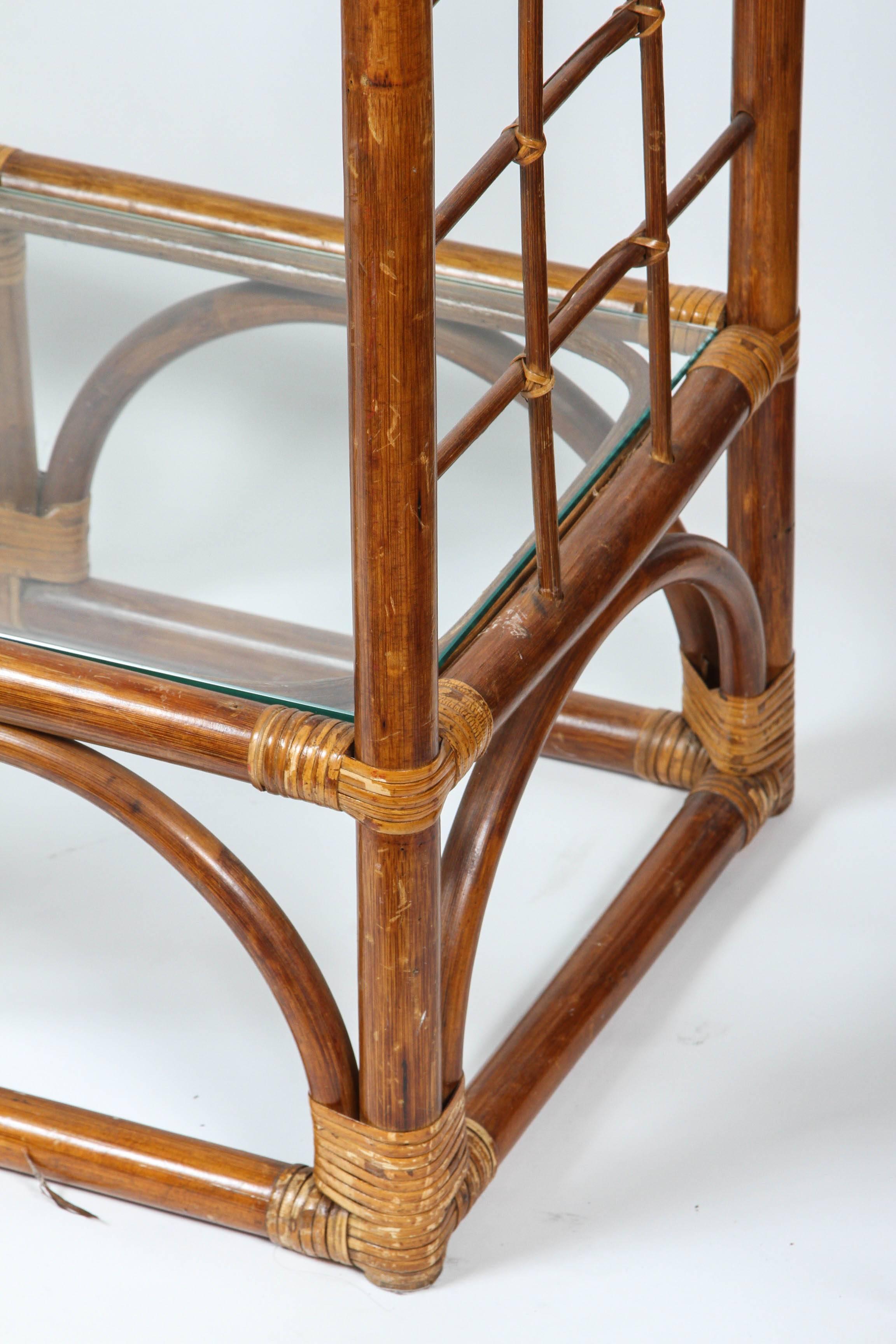 Vintage Rattan Standing Shelf at 1stDibs | vintage rattan shelf, rattan ...