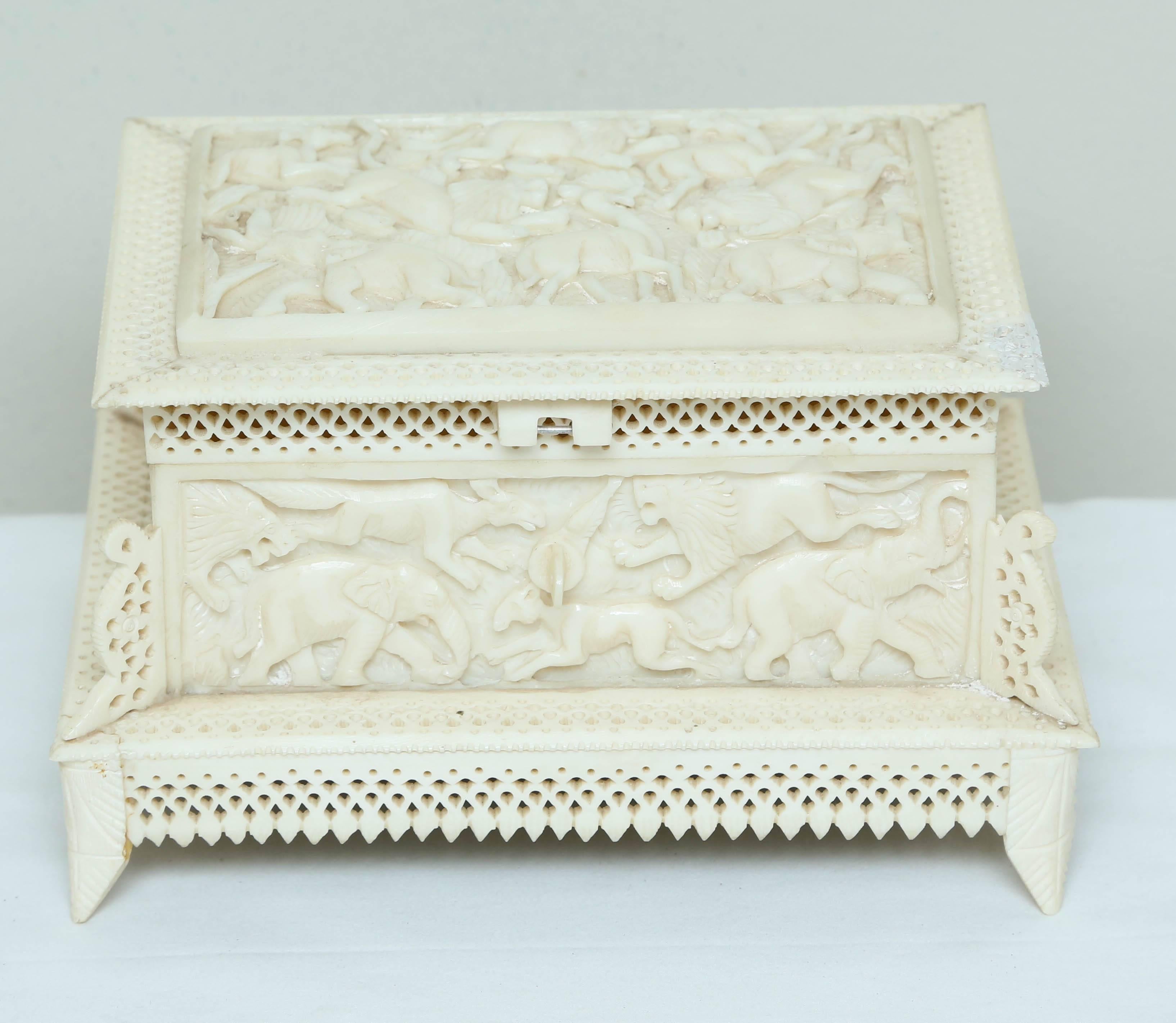 Anglo Indian Carved Bone Box at 1stDibs | indian bone carving