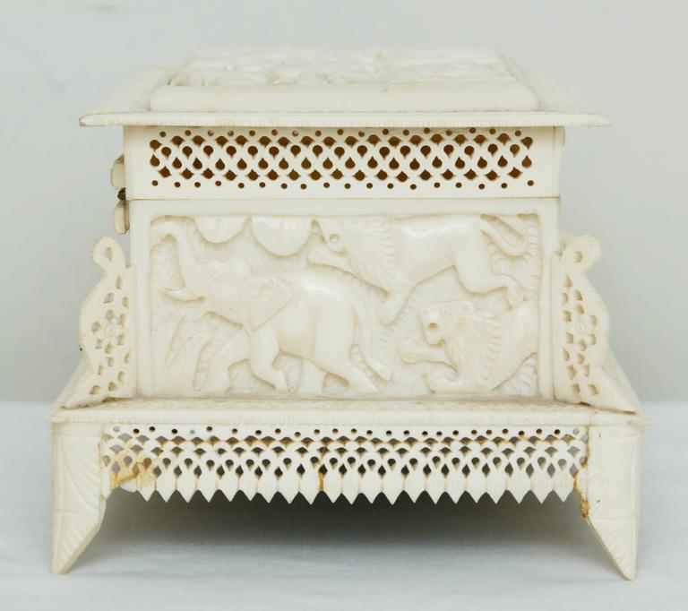 Anglo Indian Carved Bone Box at 1stDibs