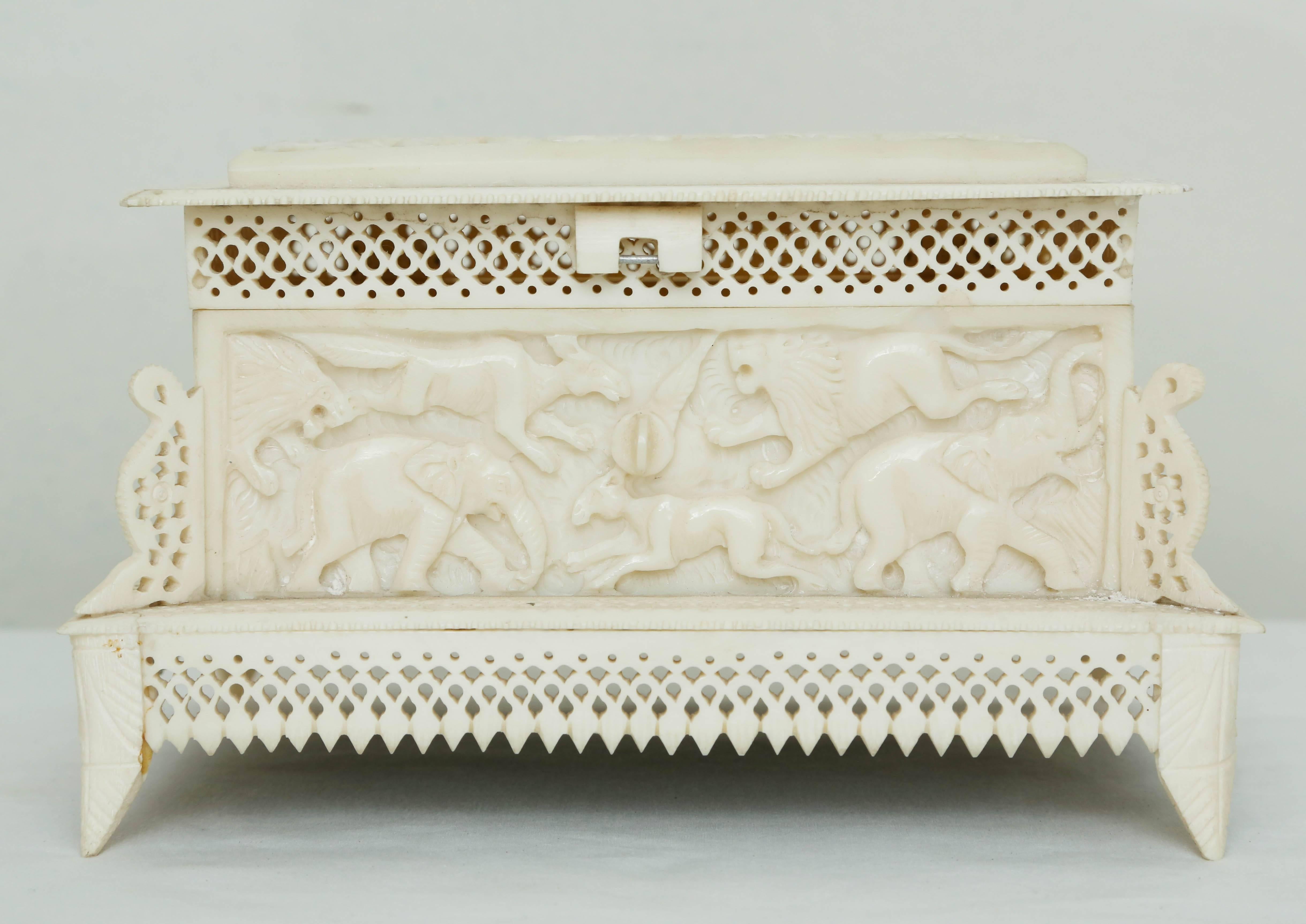 Anglo Indian Carved Bone Box at 1stDibs | indian bone carving