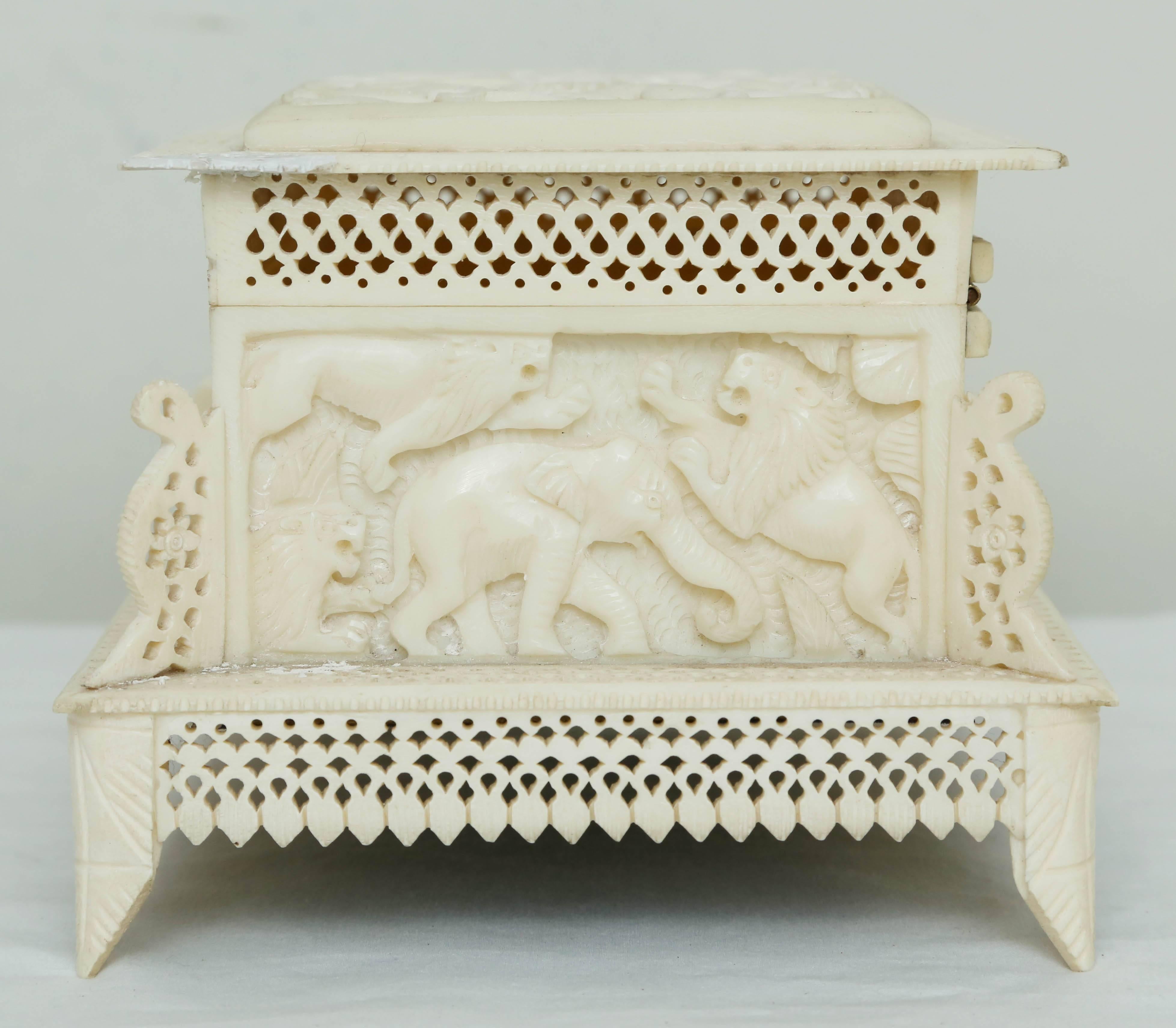 Anglo Indian Carved Bone Box at 1stDibs | indian bone carving