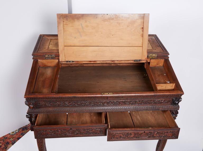 Exquisite Anglo-Indian Sandalwood Carved Writing Desk Mysore, South ...