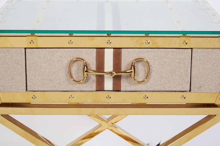 Pair Modern Contemporary Gucci Inspired Polished Brass Side Tables ...