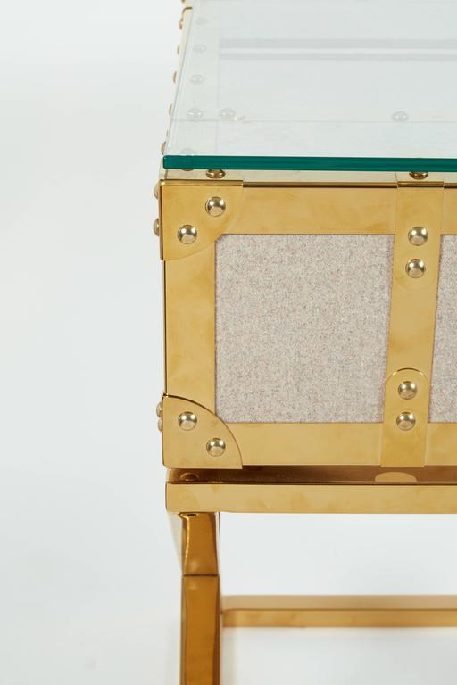 Pair Modern Contemporary Gucci Inspired Polished Brass Side Tables ...