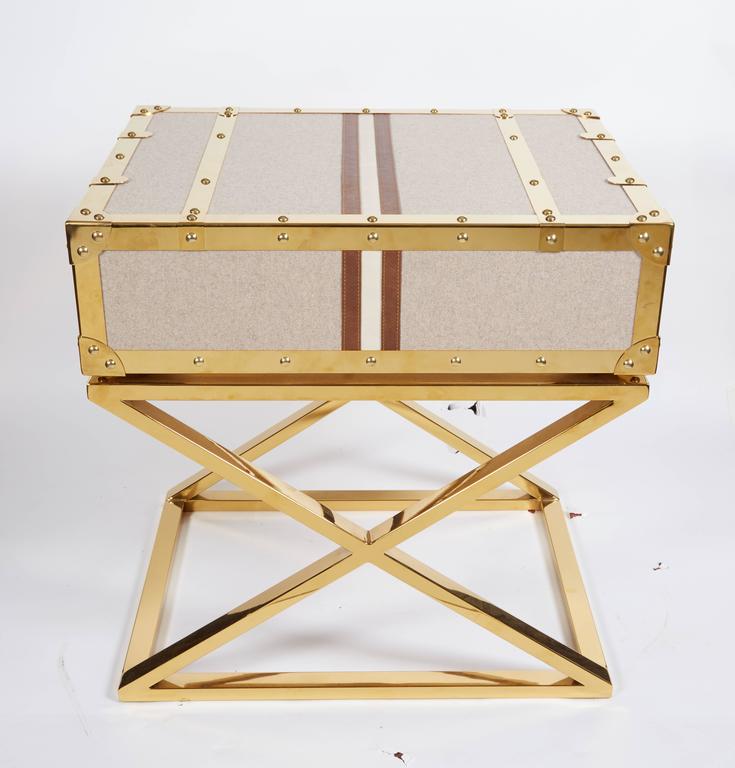 Pair Modern Contemporary Gucci Inspired Polished Brass Side Tables ...