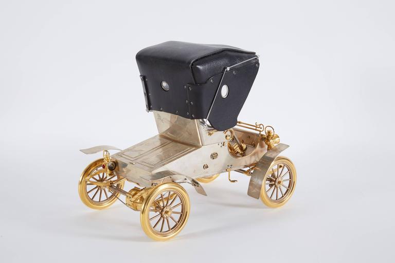 Rare Sterling Silver and Gold 1903 Scale Model "A" Ford with Diamonds ...