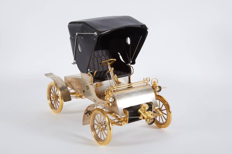 Rare Sterling Silver and Gold 1903 Scale Model "A" Ford with Diamonds ...