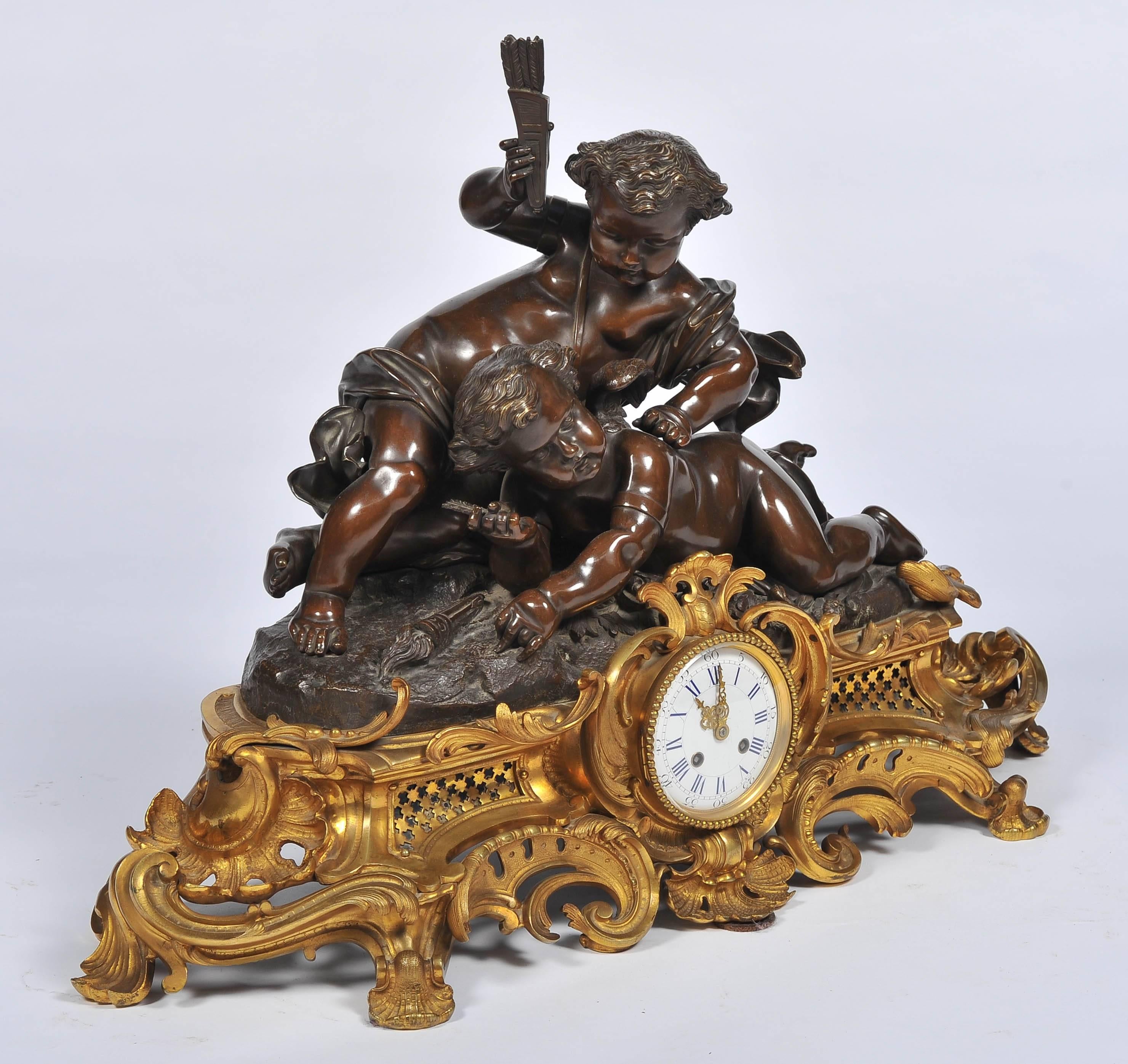Large French Mantel Clock by Japy Freres at 1stDibs | japy freres ...