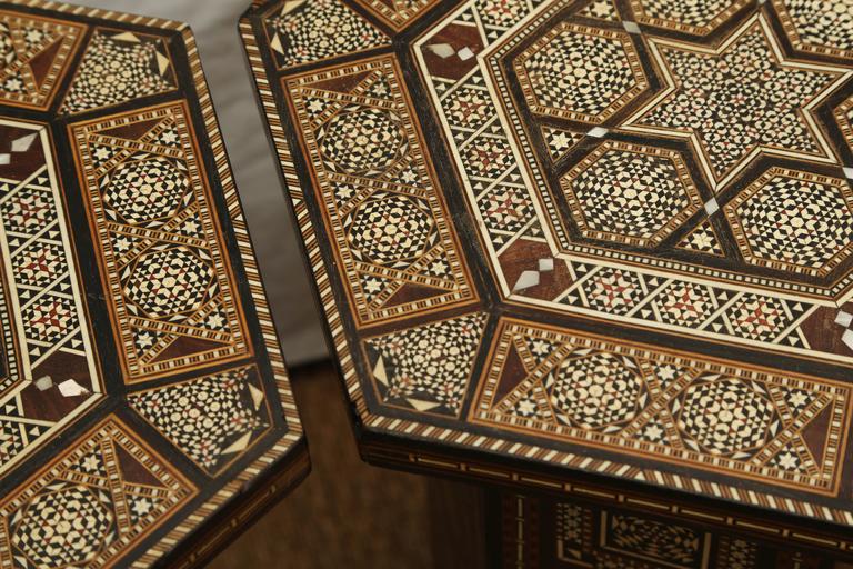 Pair of Syrian, Inlaid Wooden Hexagonal Tables at 1stDibs | syrian ...