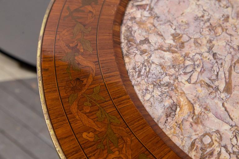 Inset Marble-Top Round Table For Sale at 1stDibs