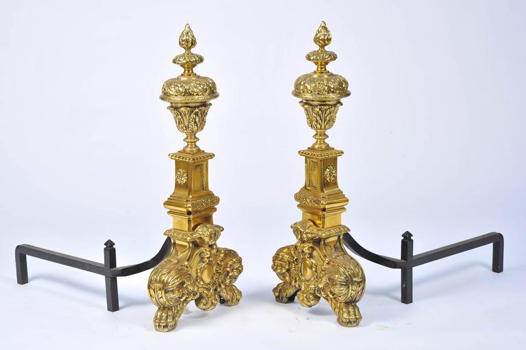 Large Pair of Antique Fire Dogs For Sale at 1stDibs | fire dogs for ...