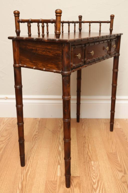 Italian Faux Bamboo Vanity Table and Bench at 1stDibs | bamboo vanity desk