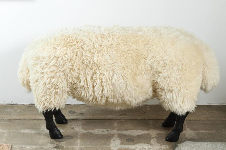 Sculpted Sheep Bench by John Geary For Sale at 1stDibs