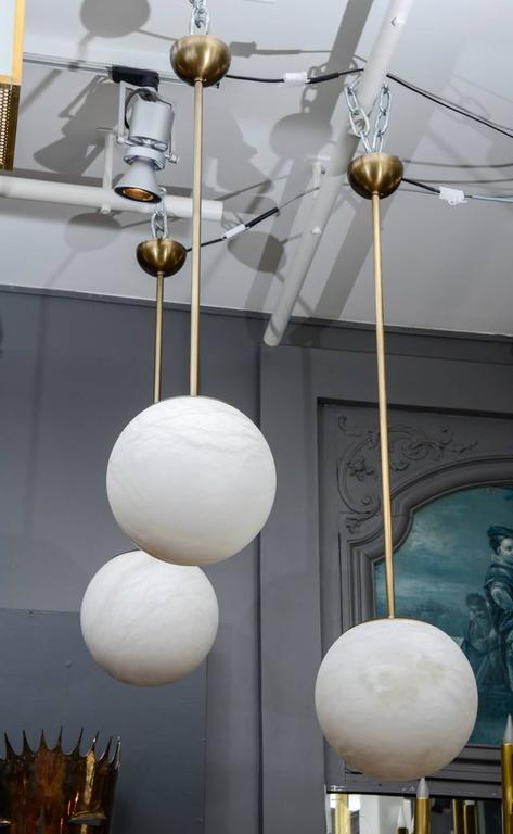 Alabaster and Brass Globes Pendant For Sale at 1stDibs | alabaster ...