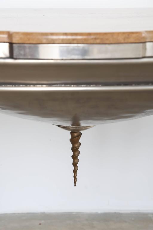 Mark Brazier Jones Mid-Century Unique Signed Central Table Steel and ...