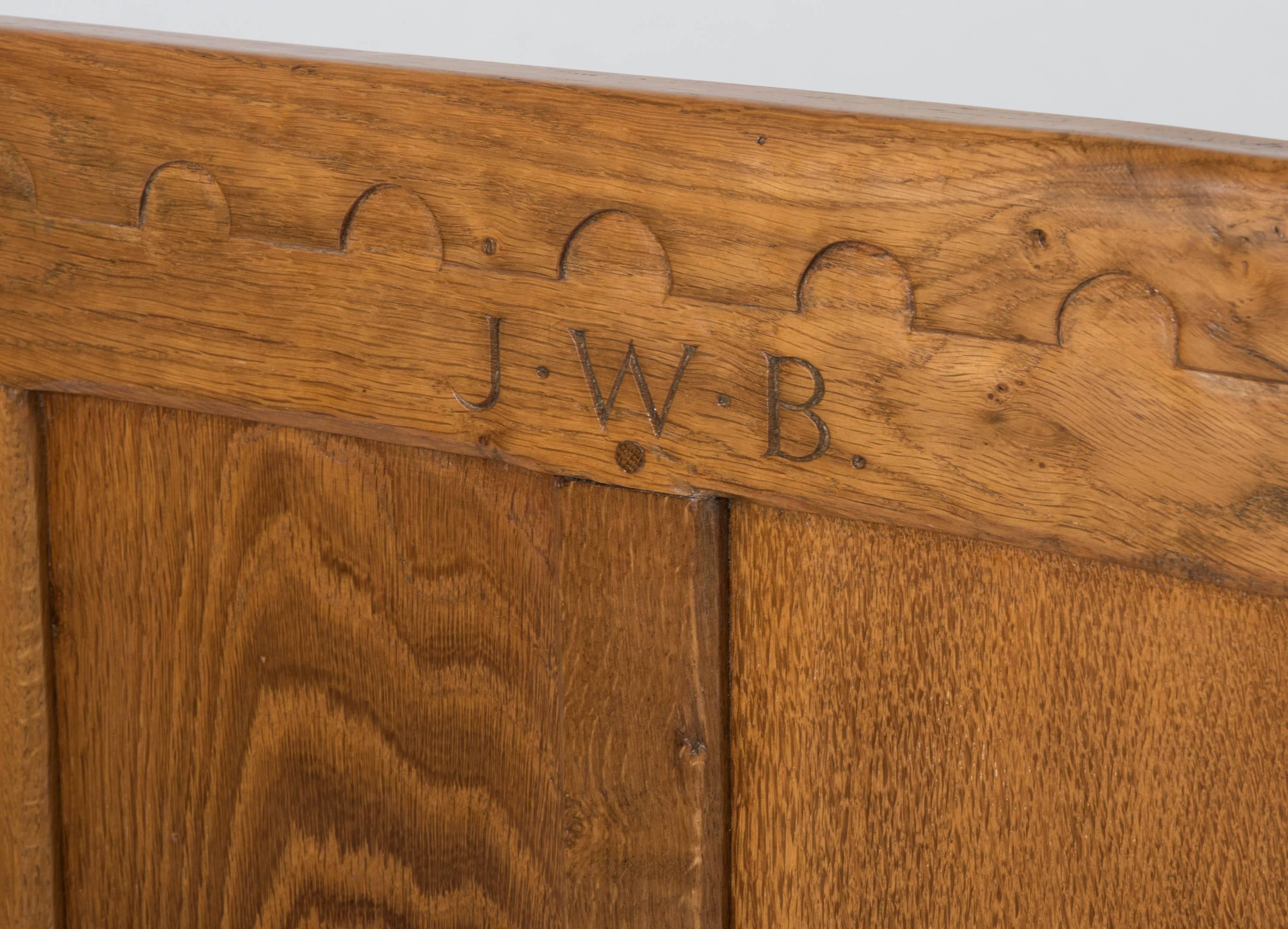 Robert Mouseman Thompson oak twin bed "JWB", England circa 1930 at ...