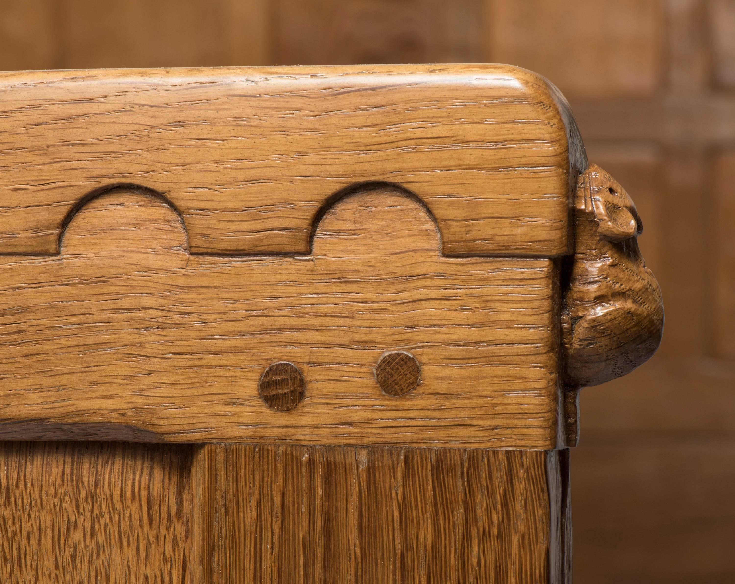 Robert Mouseman Thompson oak twin bed "JWB", England circa 1930 at ...