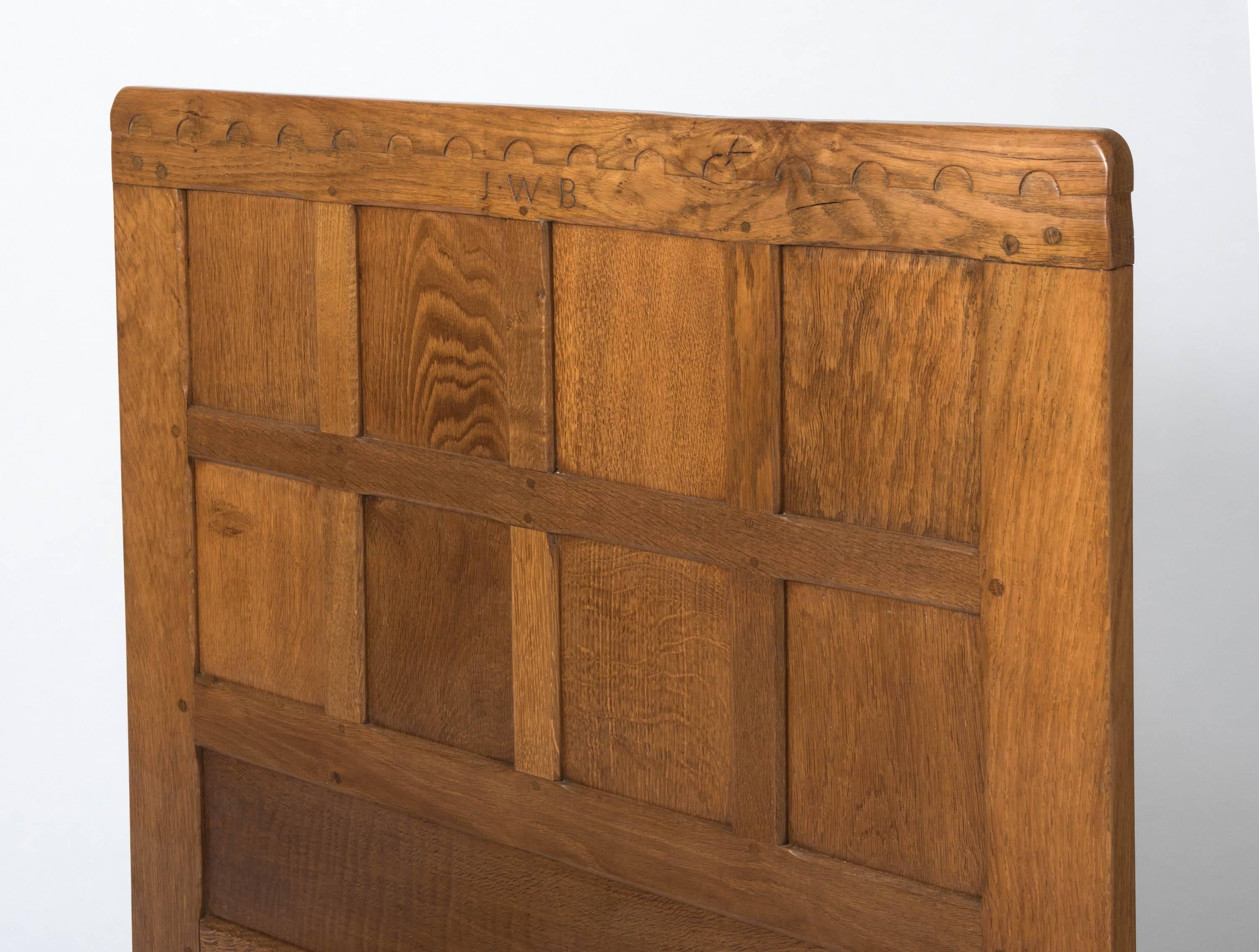 Robert Mouseman Thompson oak twin bed "JWB", England circa 1930 at ...