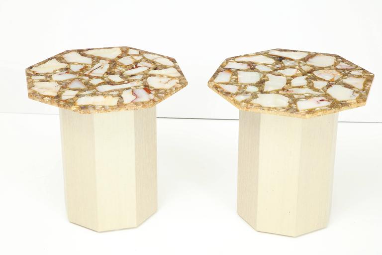 Pair of Octagonal Agate Side Tables at 1stDibs