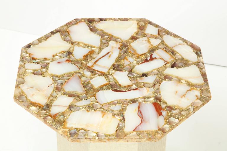 Pair of Octagonal Agate Side Tables at 1stDibs