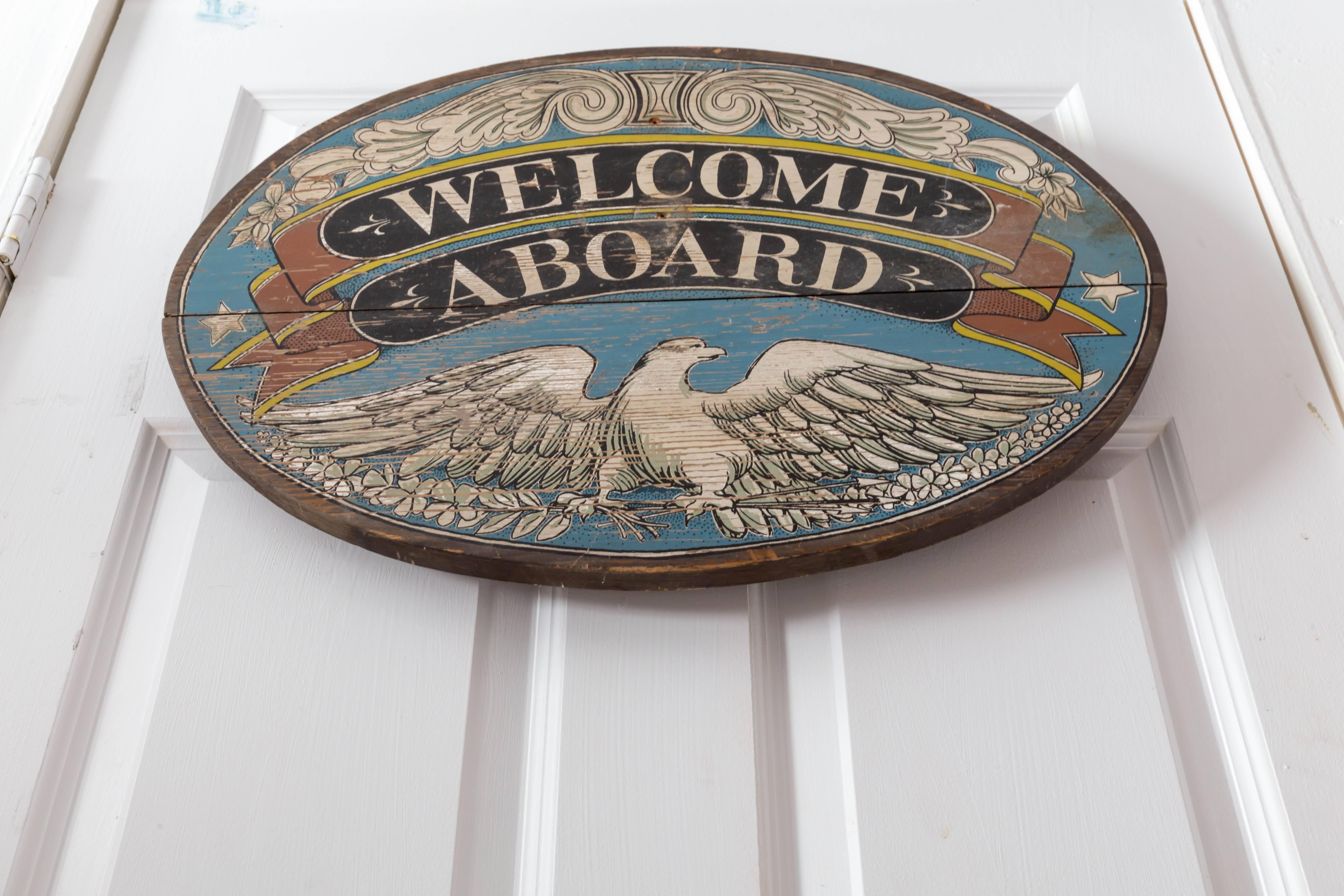 American Folk Art "Welcome Aboard" Ship Sign at 1stDibs | welcome ...