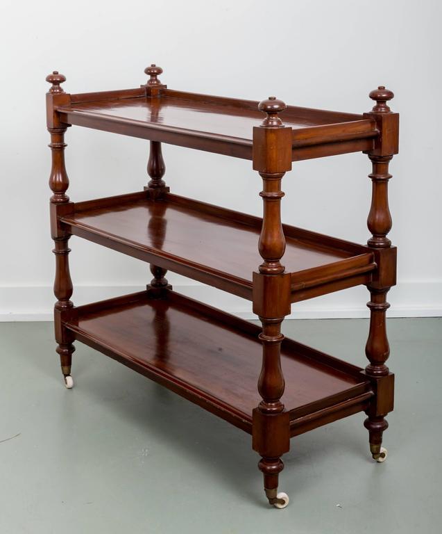 Mahogany English Serving Buffet Trolley For Sale at 1stDibs