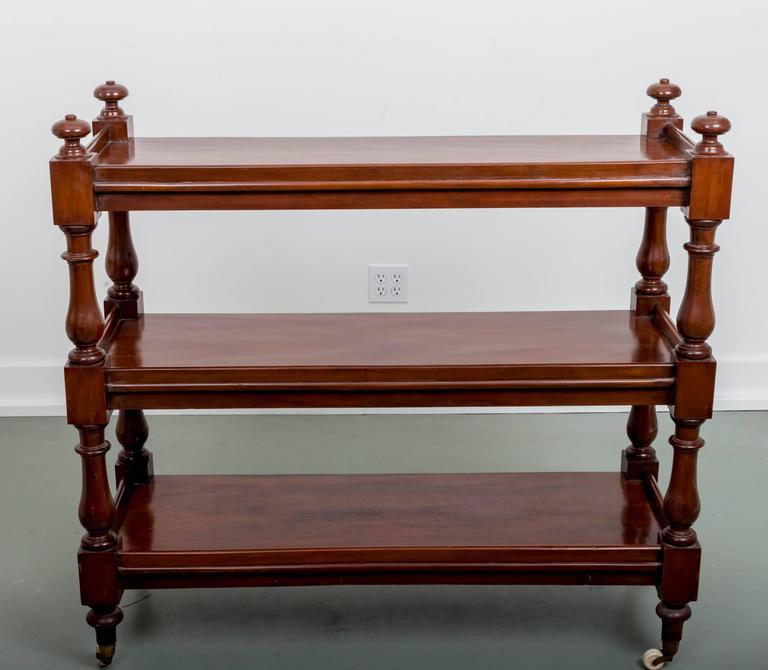 Mahogany English Serving Buffet Trolley For Sale at 1stDibs