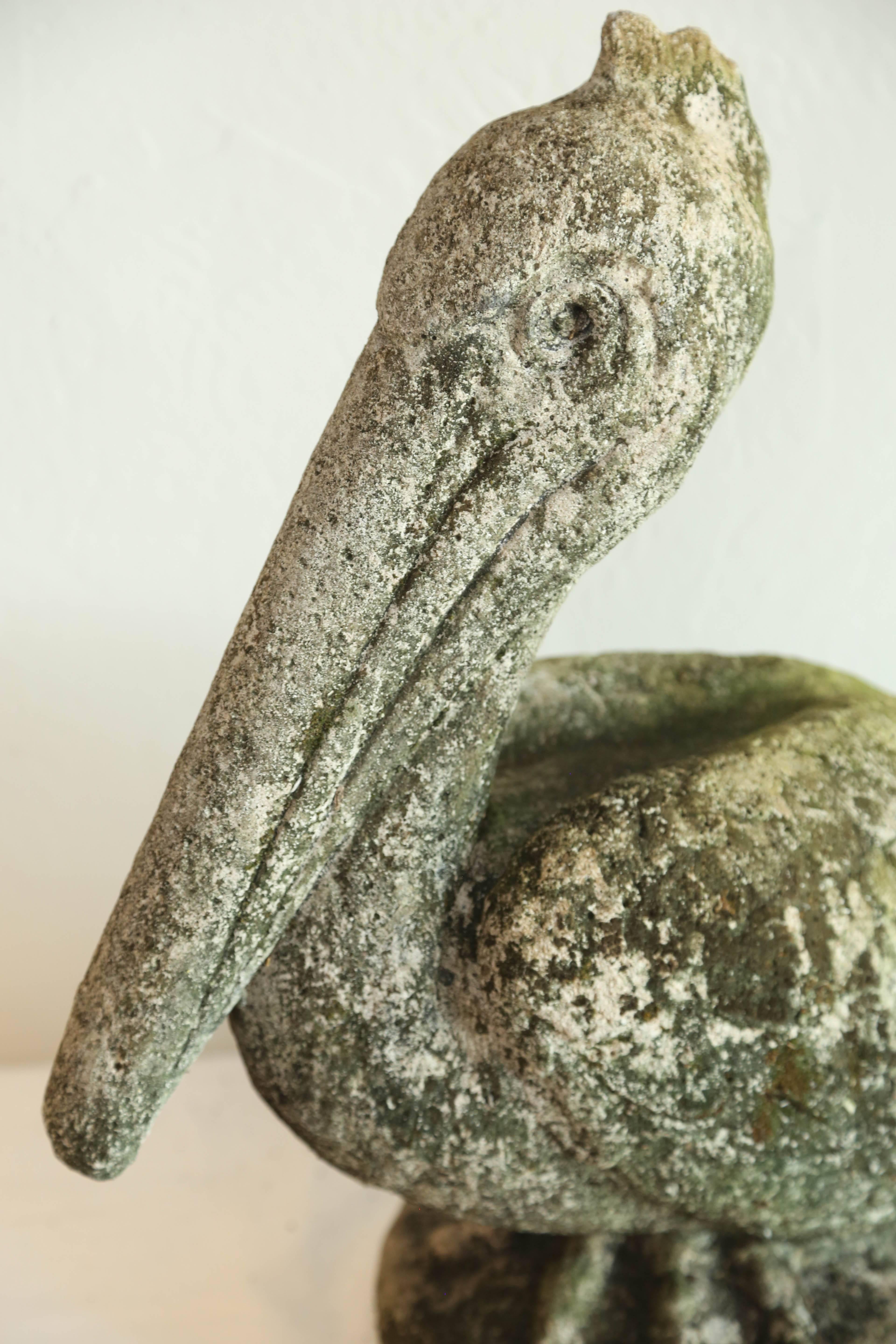 Vintage Cast Stone Pelican at 1stDibs