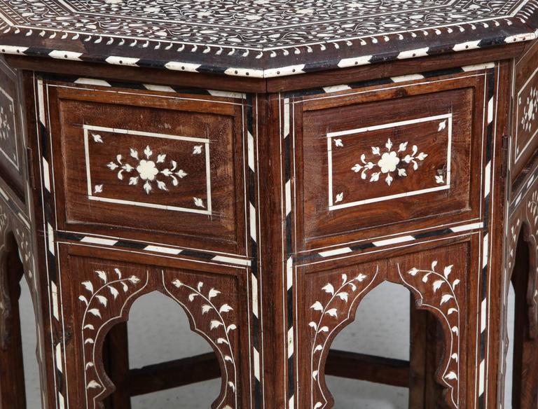 Indian Bone Inlaid Sandalwood Octagonal Table at 1stDibs