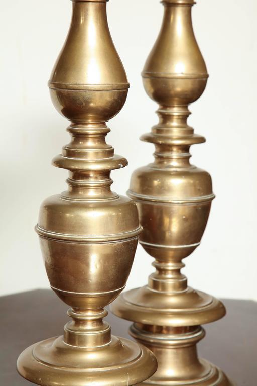 Rare Pair of Brass Pricket Stick at 1stDibs