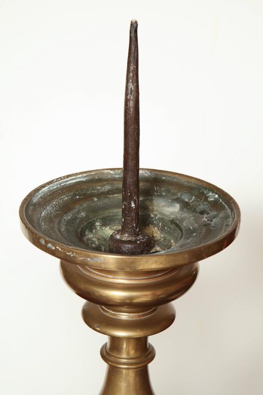 Rare Pair of Brass Pricket Stick at 1stDibs