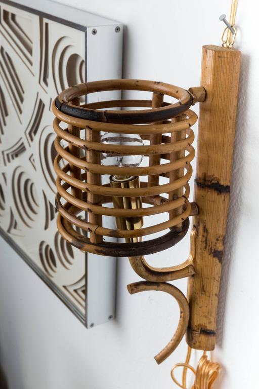 "Single" Petite Bamboo Sconce For Sale at 1stDibs