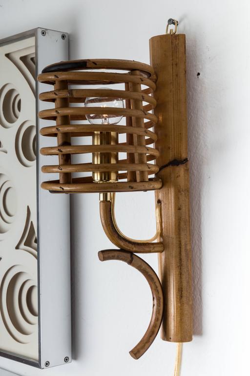 "Single" Petite Bamboo Sconce For Sale at 1stDibs