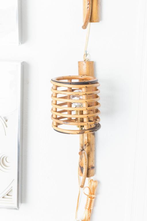 "Single" Petite Bamboo Sconce For Sale at 1stDibs