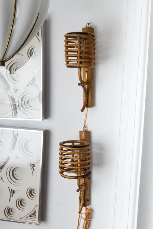 "Single" Petite Bamboo Sconce For Sale at 1stDibs