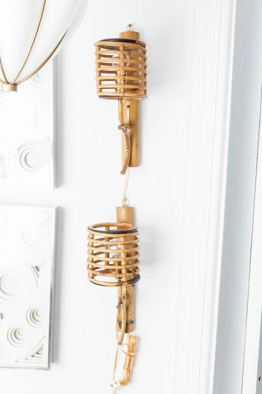 "Single" Petite Bamboo Sconce For Sale at 1stDibs